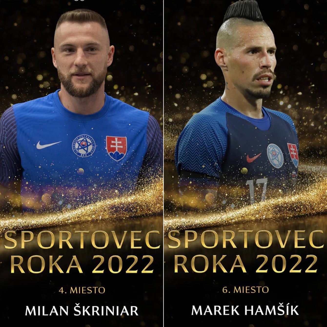 ŠPORTOVEC ROKA 2022 - Milan Škriniar na skvelom 4. mieste, v top 10 aj ...