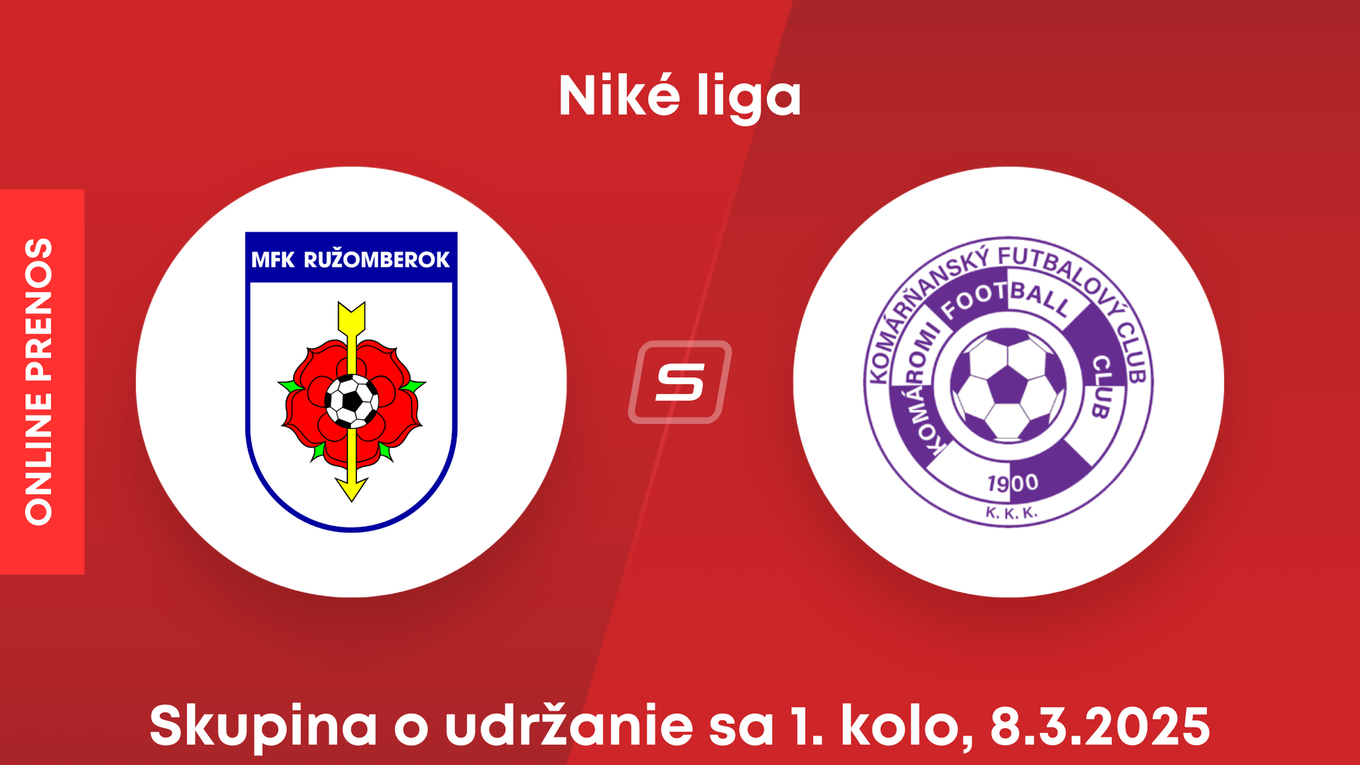 Ružomberok - Komárno: ONLINE skupina o udržanie sa v Niké lige LIVE (1. kolo) | SPORTNET