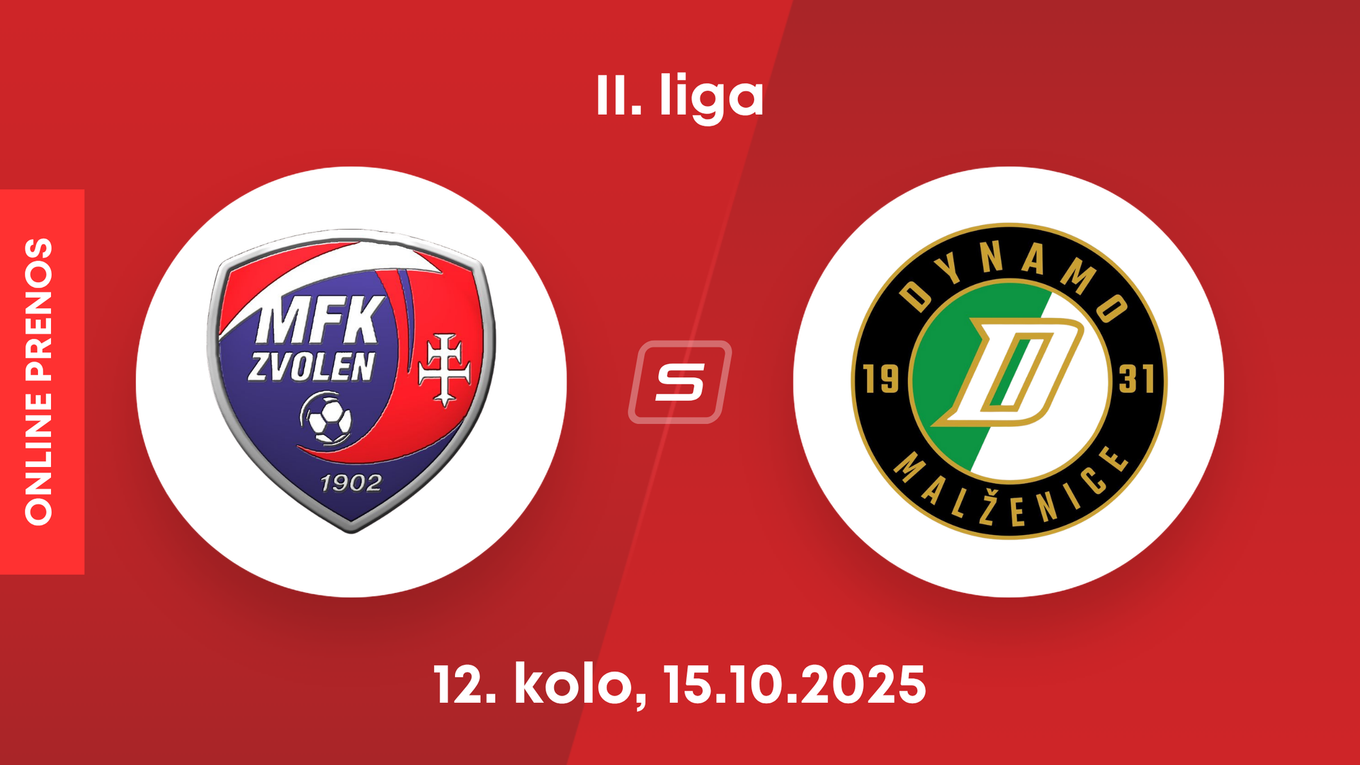 Zvolen - Malženice: ONLINE prenos z 12. kola II. ligy dnes LIVE | SPORTNET