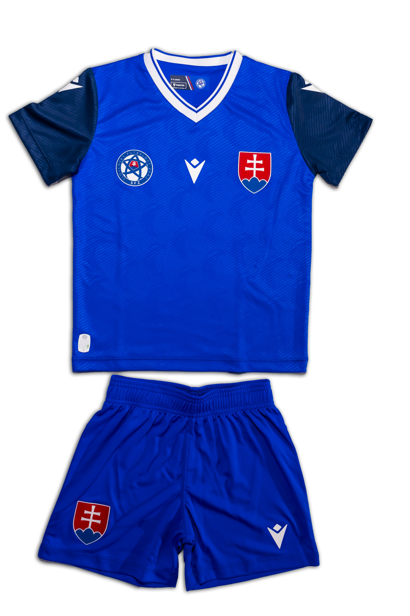 Detský reprezentačný set Macron MODRÝ 24/25 | fanshop.futbalsfz.sk